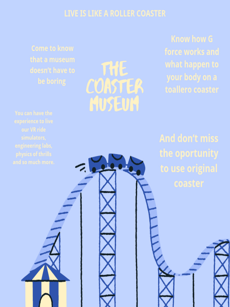 Blue Yellow Illustrated Roller Coaster Motivational Quote Instagram ...