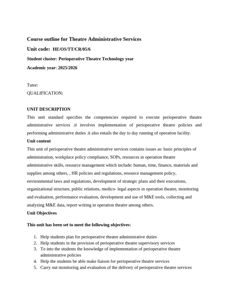 Administrative Course Outline | PDF | Policy | Performance Appraisal