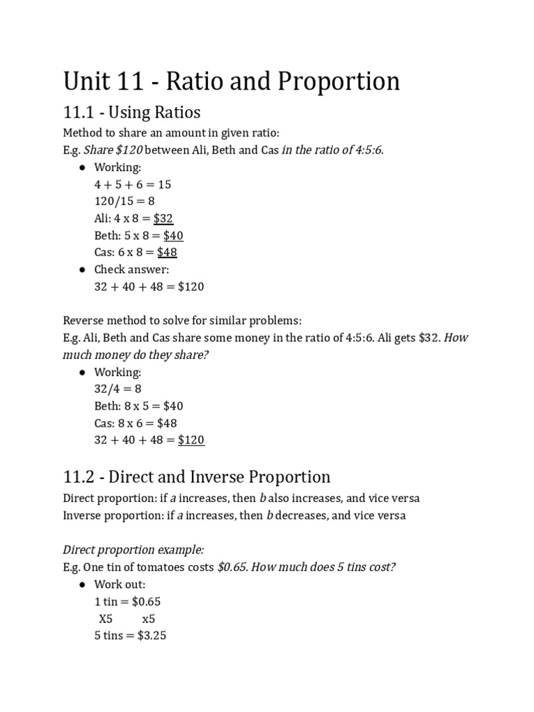 Understanding Ratios and Proportions | PDF