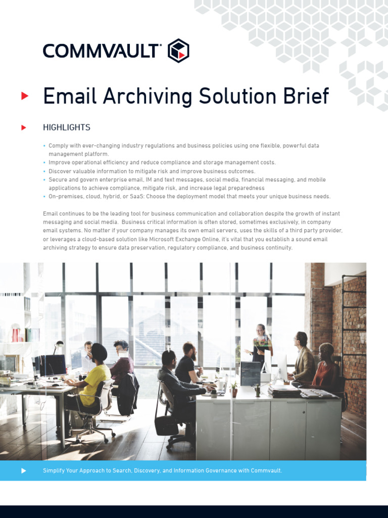 Email Archiving Solution Brief | PDF | Cloud Computing | Information Technology Management