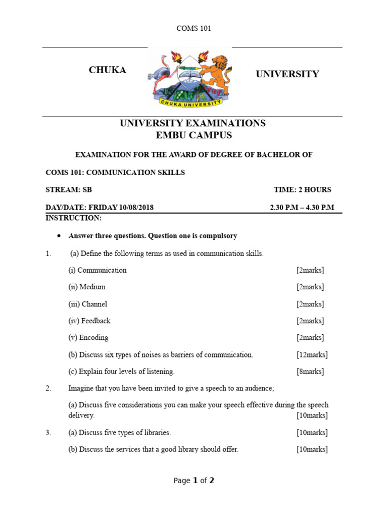 COMS 101 (4) | PDF | Communication | Human Communication