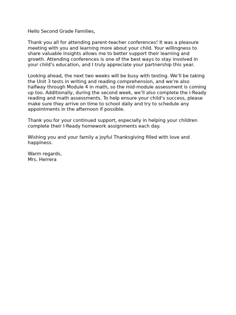 Parent-Teacher Conference Feedback | PDF