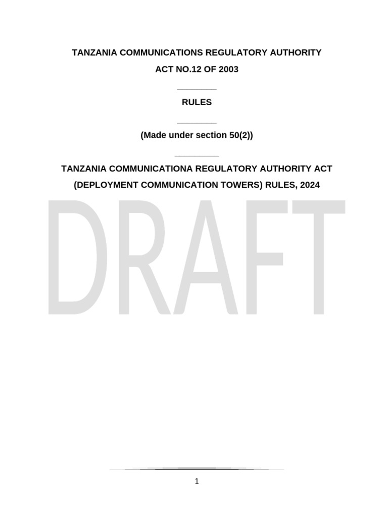Rules For Communication Towers - 2024 | PDF