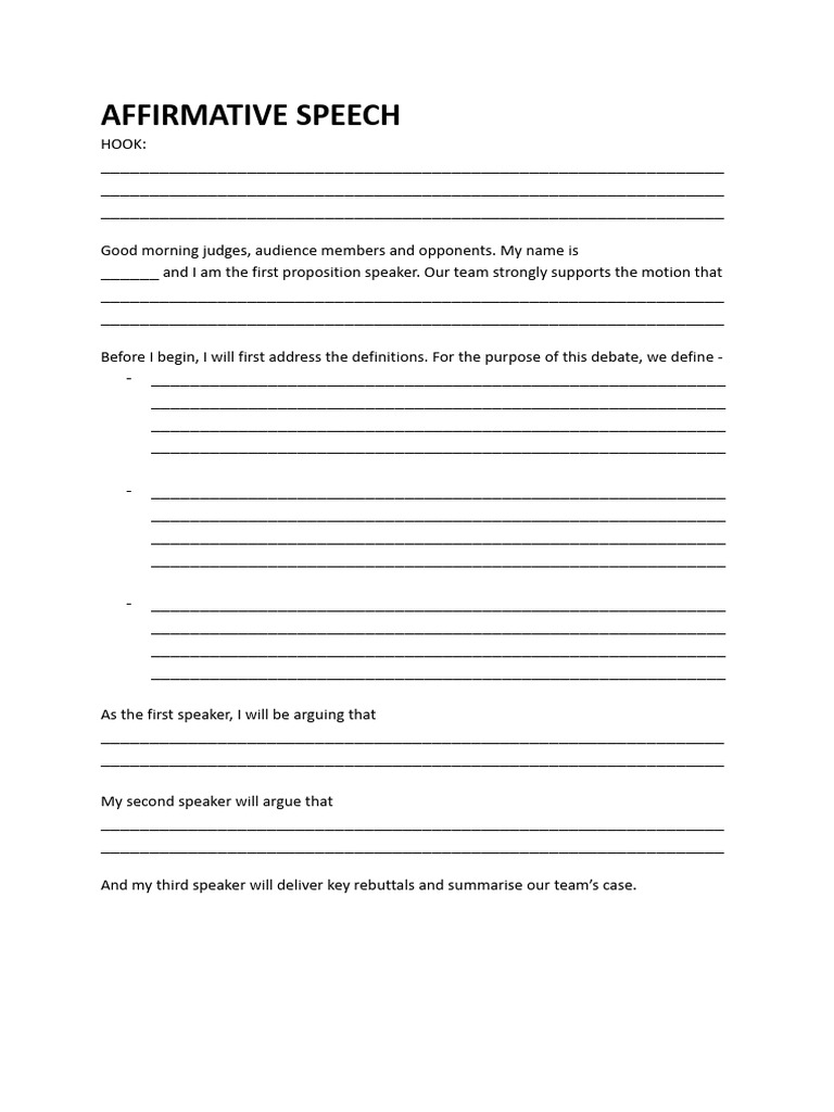 Effective Affirmative Speech Structure | PDF | Argument
