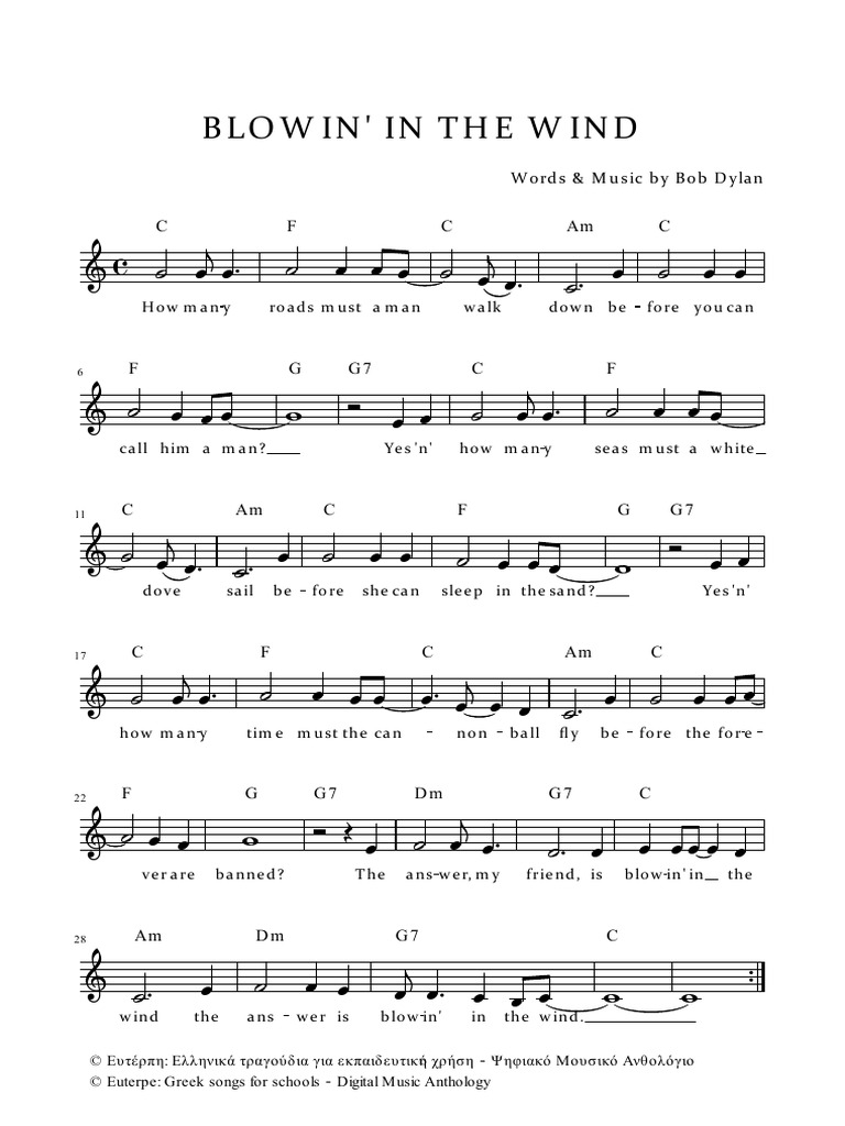 Blowin' in the wind | PDF