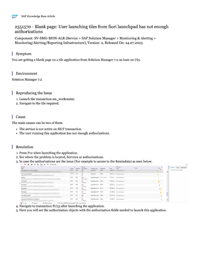 Blank Page - User Launching Tiles From Fiori Launchpad Has Not Enough ...