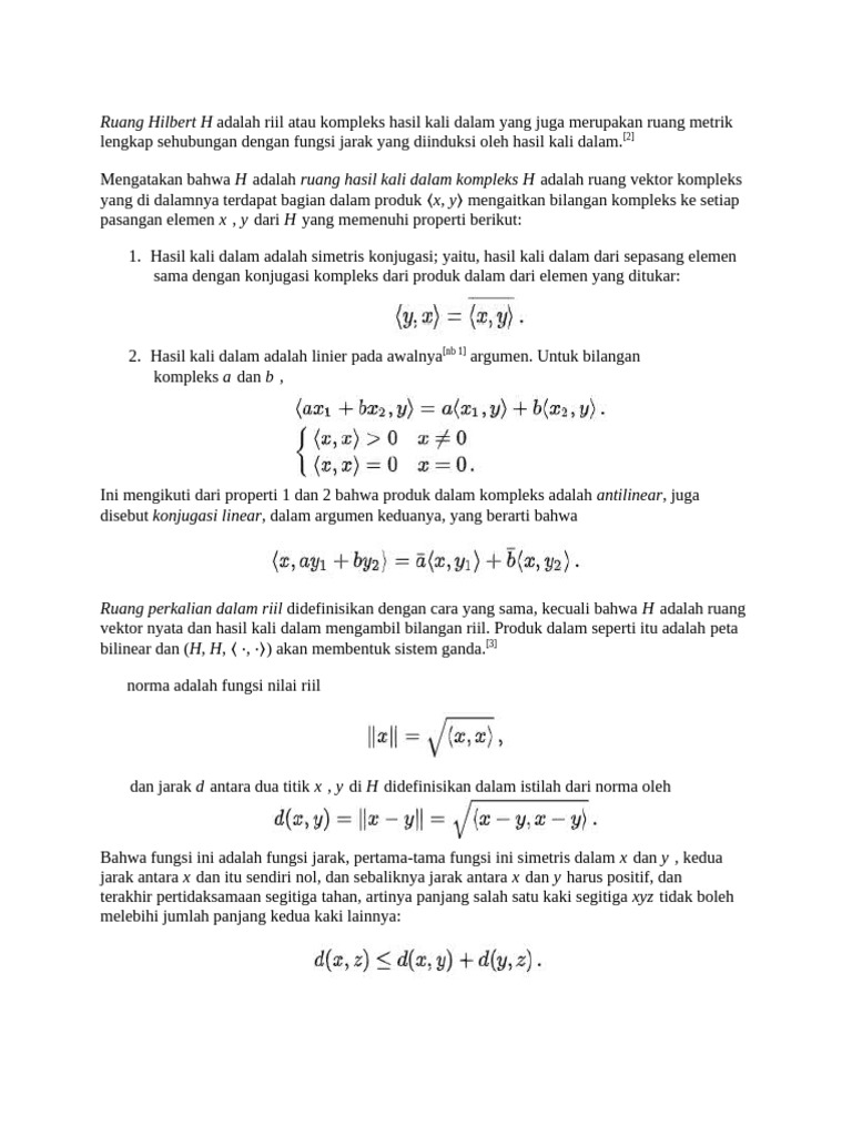 Ruang Hilbert | PDF