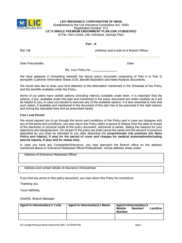 Final Policy Doc - LIC's New SP Endowment - V03 - Website | PDF ...