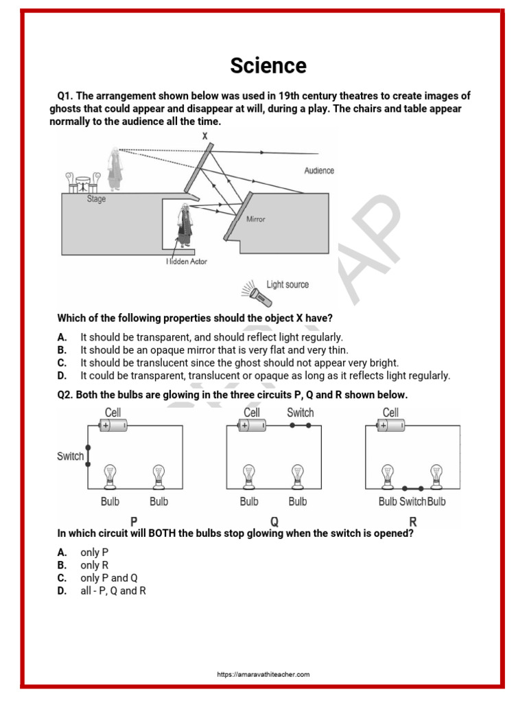 9th Sci Set1 | PDF