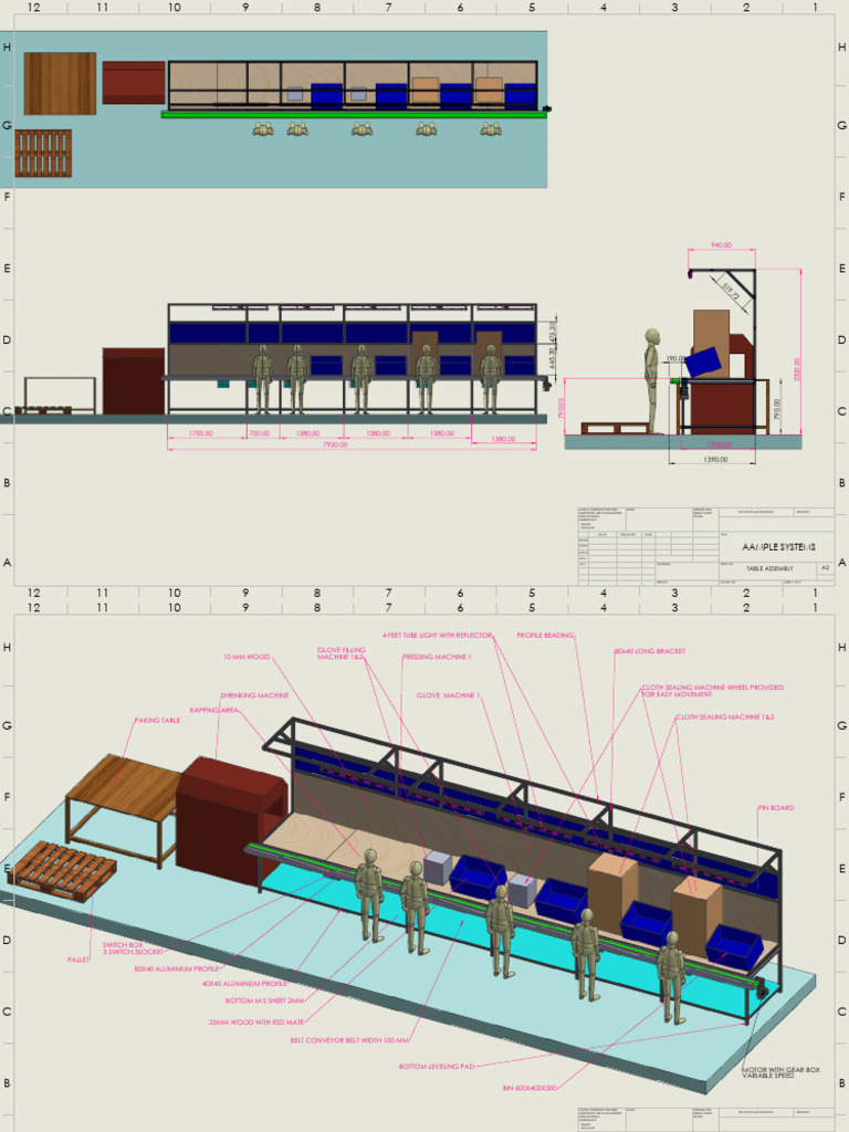 ASSEMBLY LINE TABLE WITH CONVEYOR (2) | PDF | Manufactured Goods ...