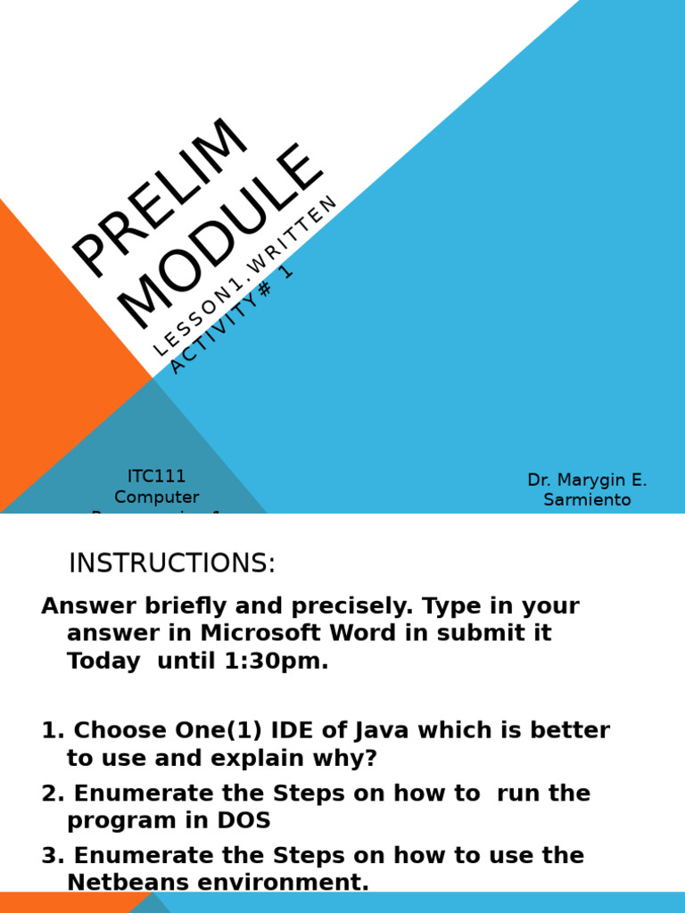 PRELIM MODULE - lesson2.WrittenActivity1 | PDF