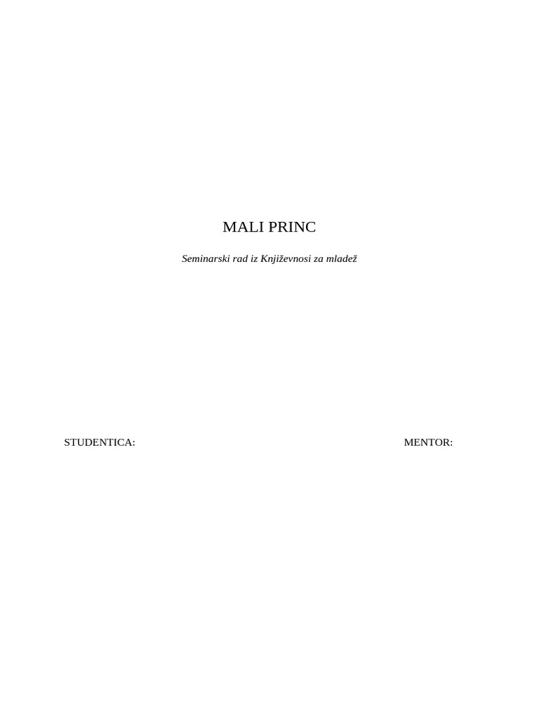 Mali Princ | PDF