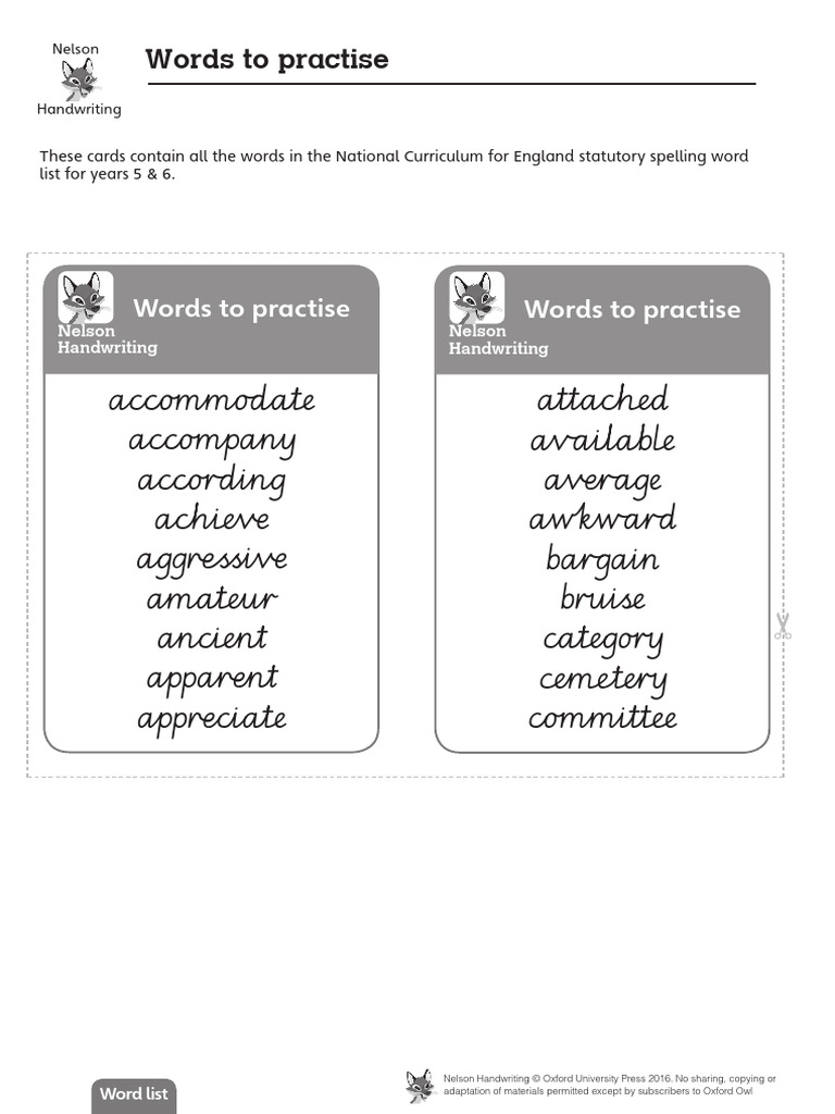 Year 5 & 6 Spelling Word List | PDF