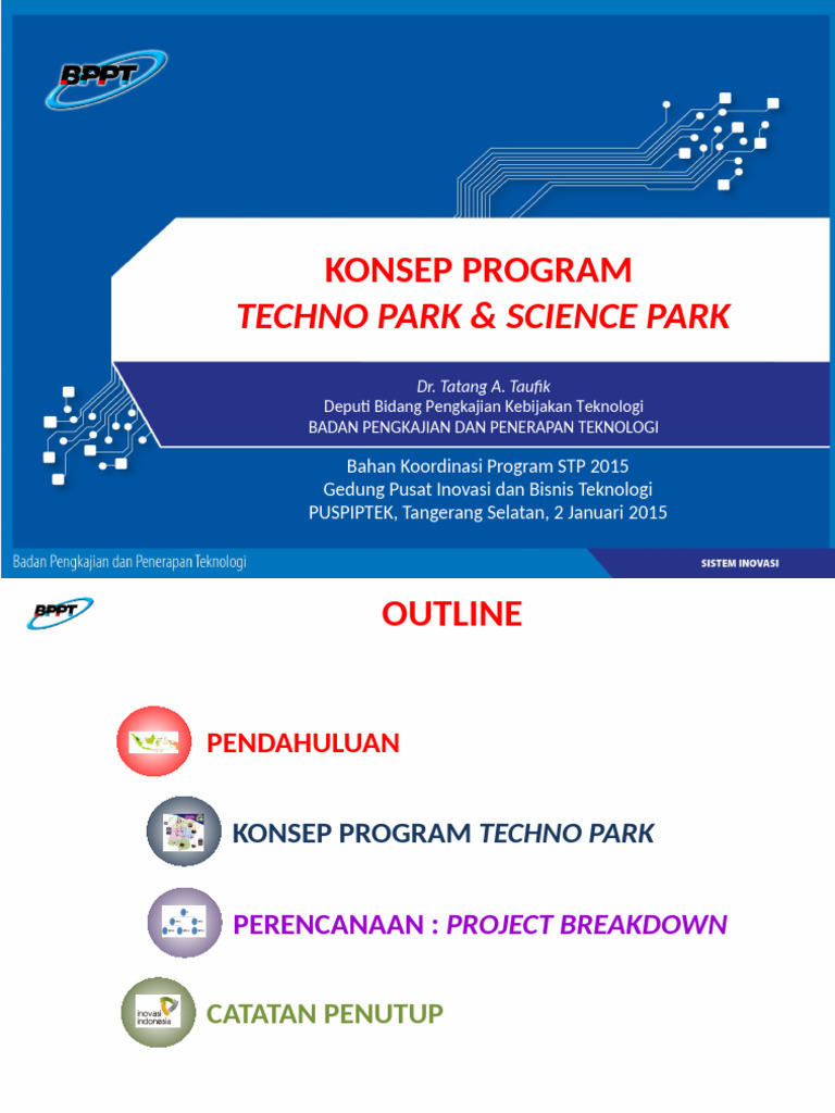 V1 Konsep Techno Park & Science Park BPPT | PDF