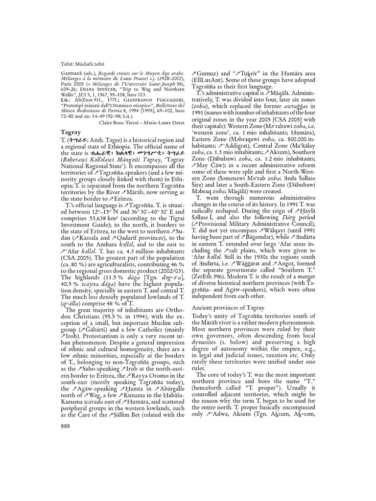 Tegray Ethiopian Province and Polity in | PDF | Ethiopia