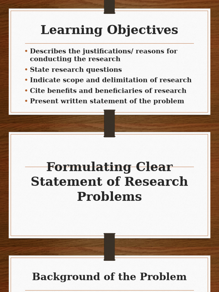 Formulating Clear Statement of Research Problems | PDF | Psychology ...