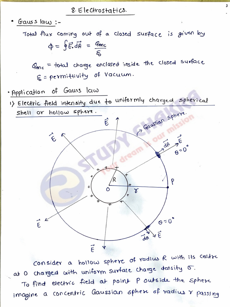 8.electrostatics StudyChakra | PDF