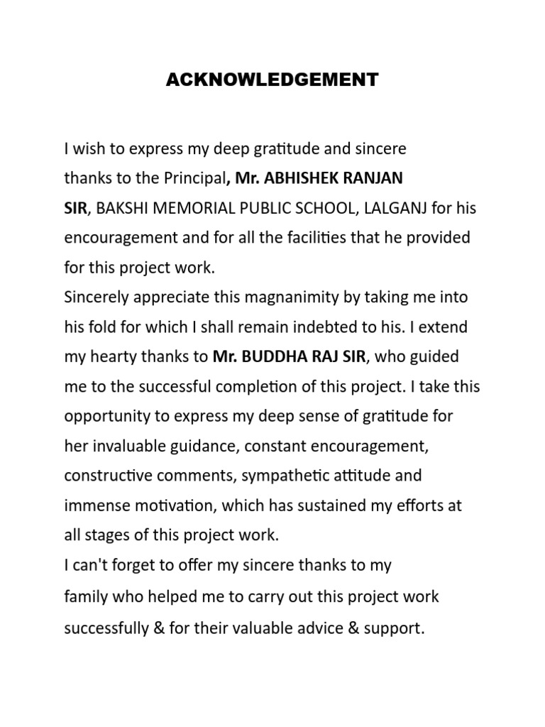 Student Project Acknowledgement | PDF