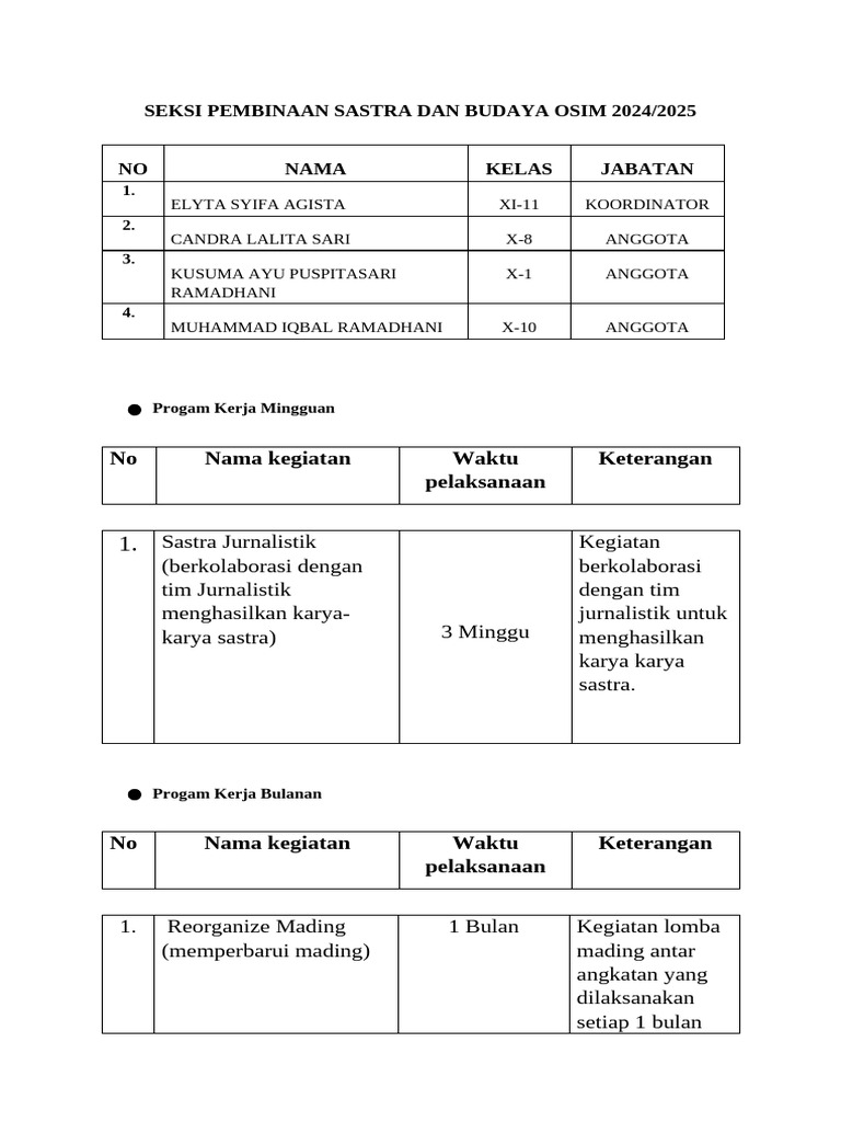8_Sekbid Pembinaan Sastra dan Budaya | PDF
