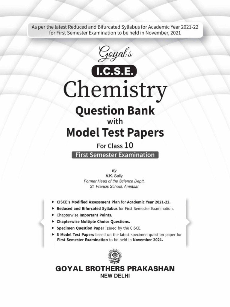 Goyal's I.C.S.E Chemistry Quest - Goyal Brothers Prakashan | PDF