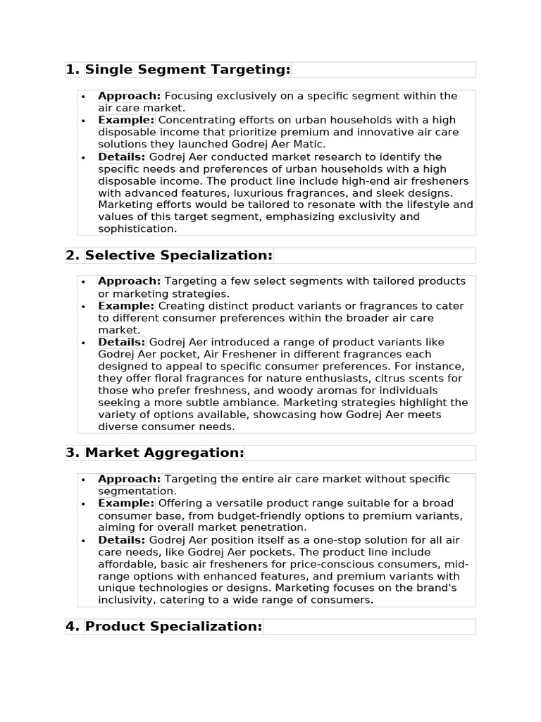 Single Segment Targeting:: Approach: Example | PDF