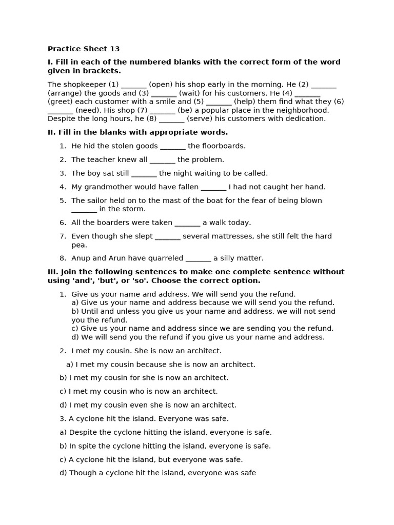 English Grammar Practice | PDF