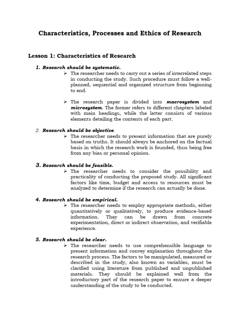 Characteristics Processes and Ethics of Research (1) | PDF | Privacy | Information