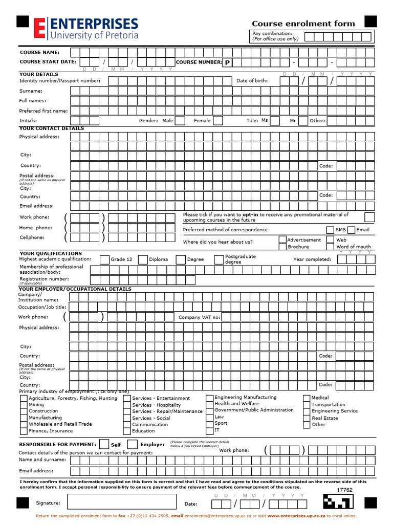 Course Enrollment Form - Enterprises UP | PDF | Payments | Credit Card