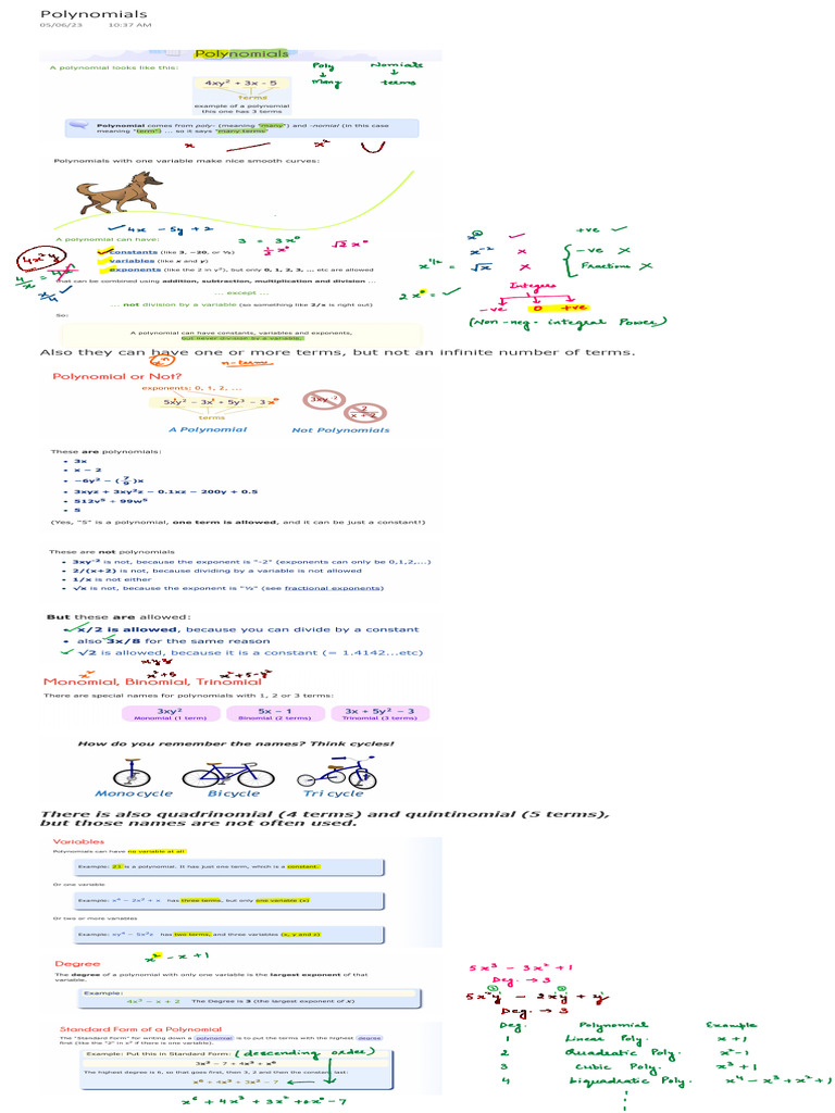 Understanding Polynomial Terms | PDF