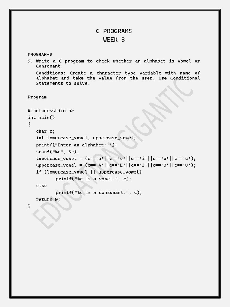 C Programs Week3 | PDF