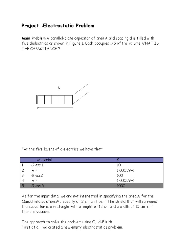 Project Electrostatics Problem | PDF | Capacitor | Quantity