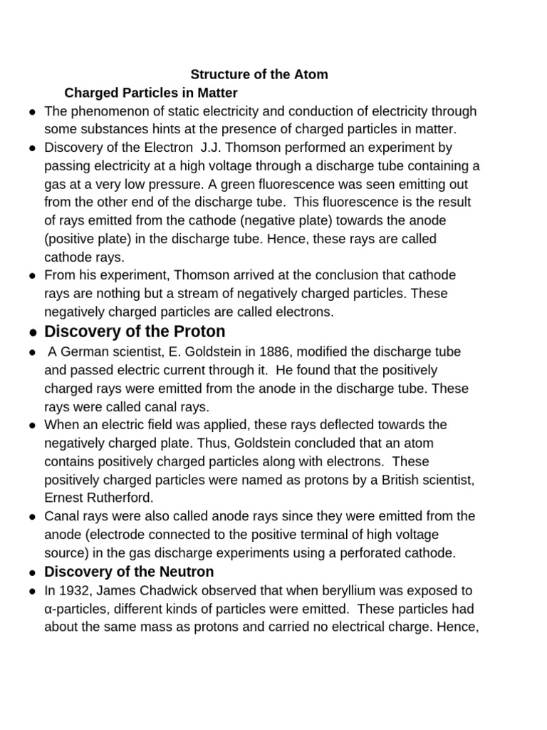 Structure of the Atom | PDF | Atoms | Atomic Nucleus