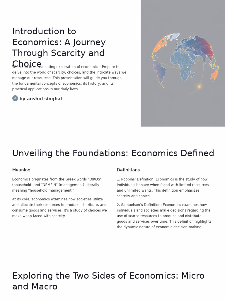 Introduction to Economics a Journey Through Scarcity and Choice | PDF ...