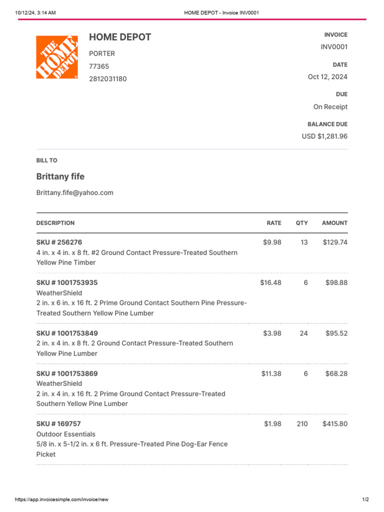 Fence Quote Home Depot | PDF | Lumber | Building Technology