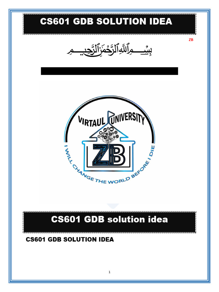 CS601 GDB Solution by ZB | PDF | Parallel Computing | Computer Engineering