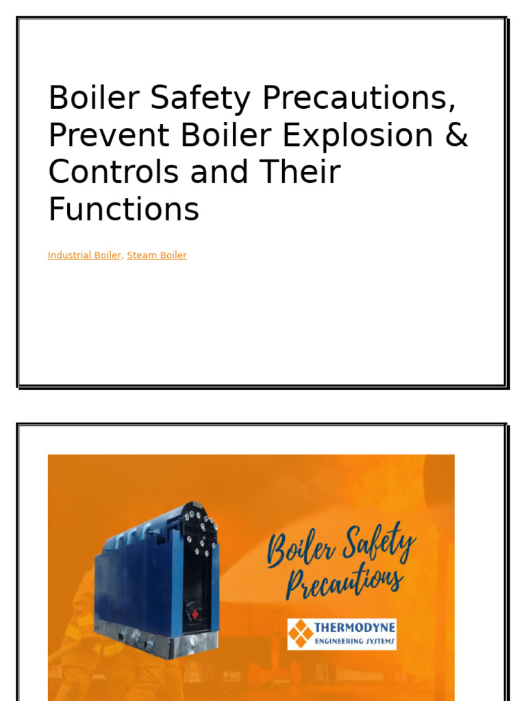 Boiler Safety Precautions & Explosion Prevention | PDF | Boiler | Explosion