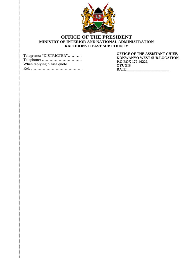 CHIEF LETTER HEAD | PDF