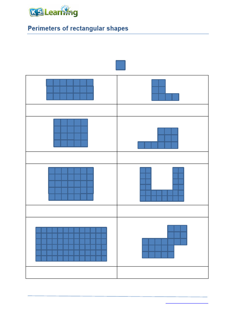 Grade 3 Geometry Perimeter Rectangular Shapes Grid | PDF