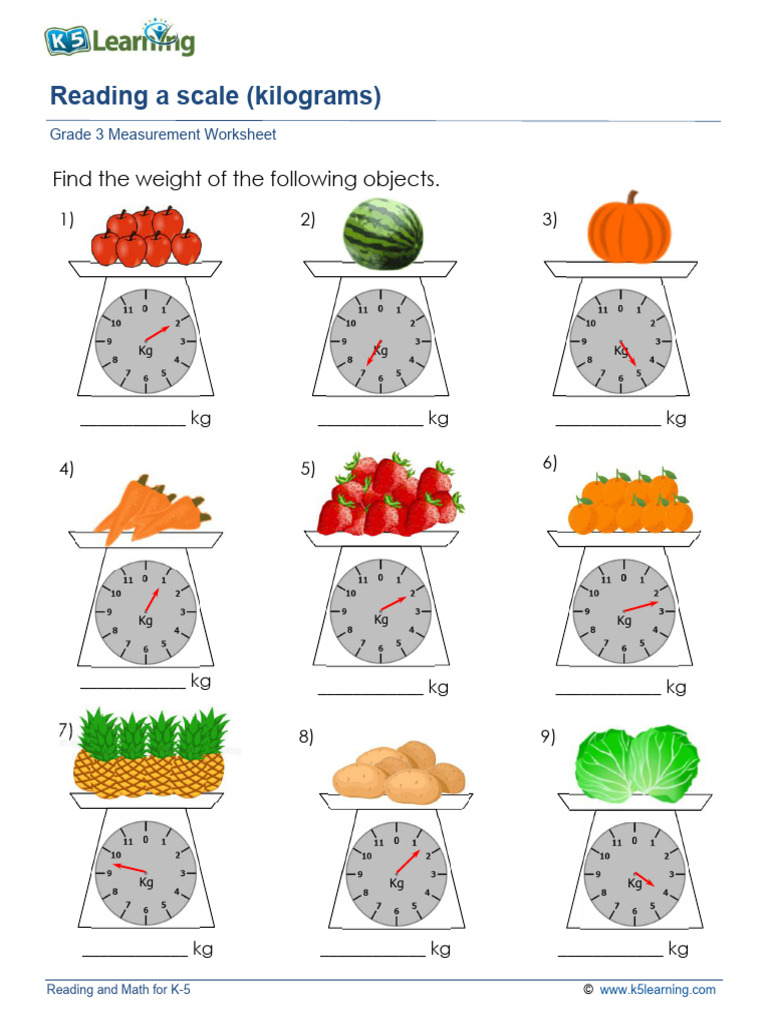 Grade 3 Weight Reading Scale Metric | PDF