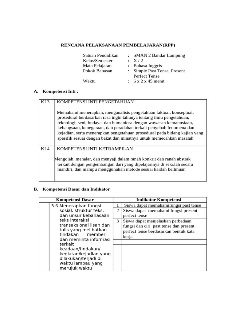 Contoh RPP | PDF
