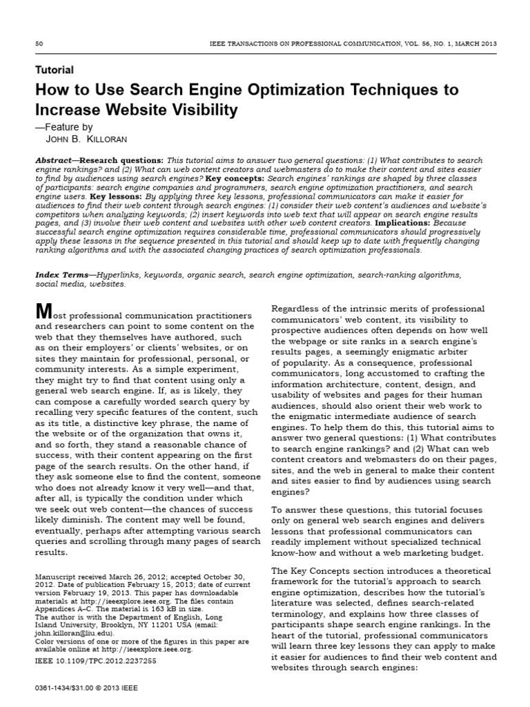 SEO Guide for Professional Communicators | PDF | Search Engine Optimization | Hyperlink