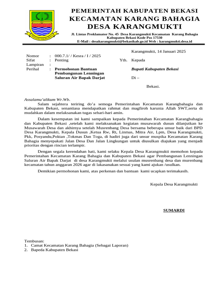 Proposal Leningan Bapak Darjat | PDF