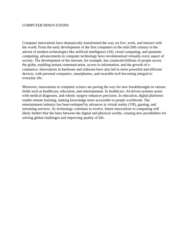 Computer Innovations | PDF