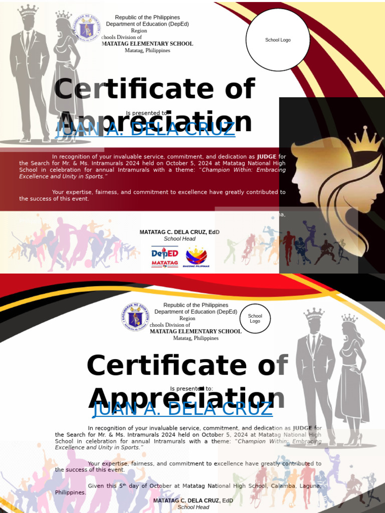 Appreciation for Intramurals Judge | PDF