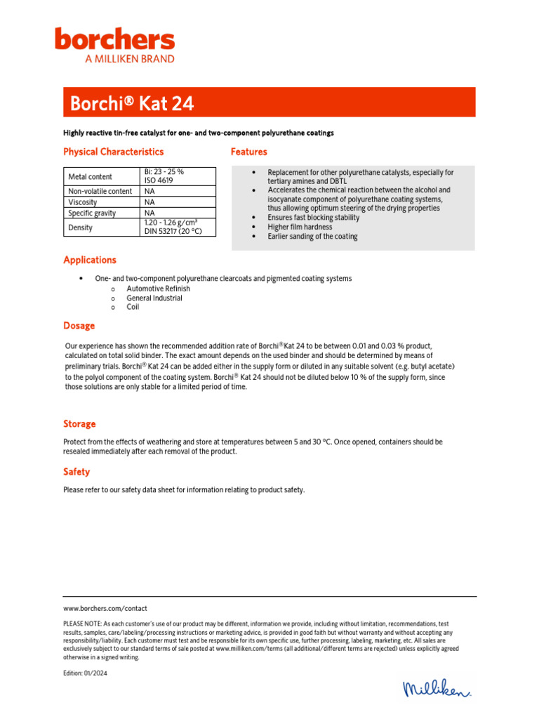 Borchi Kat 24 TDS 1 2024 | PDF | Polyurethane | Catalysis