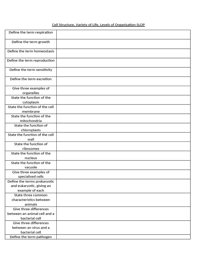 Cell Structure and Life Processes Explained | PDF | Cell (Biology ...