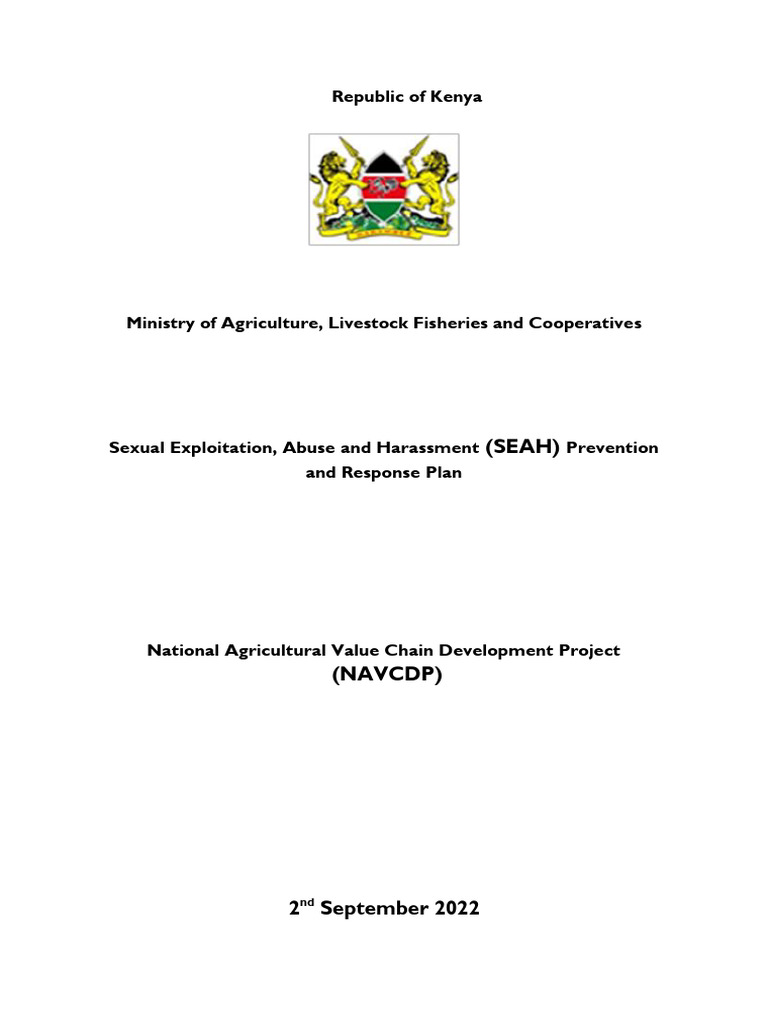 SEAH Prevention Plan for NAVCDP Kenya | PDF | Sexual Harassment | Violence