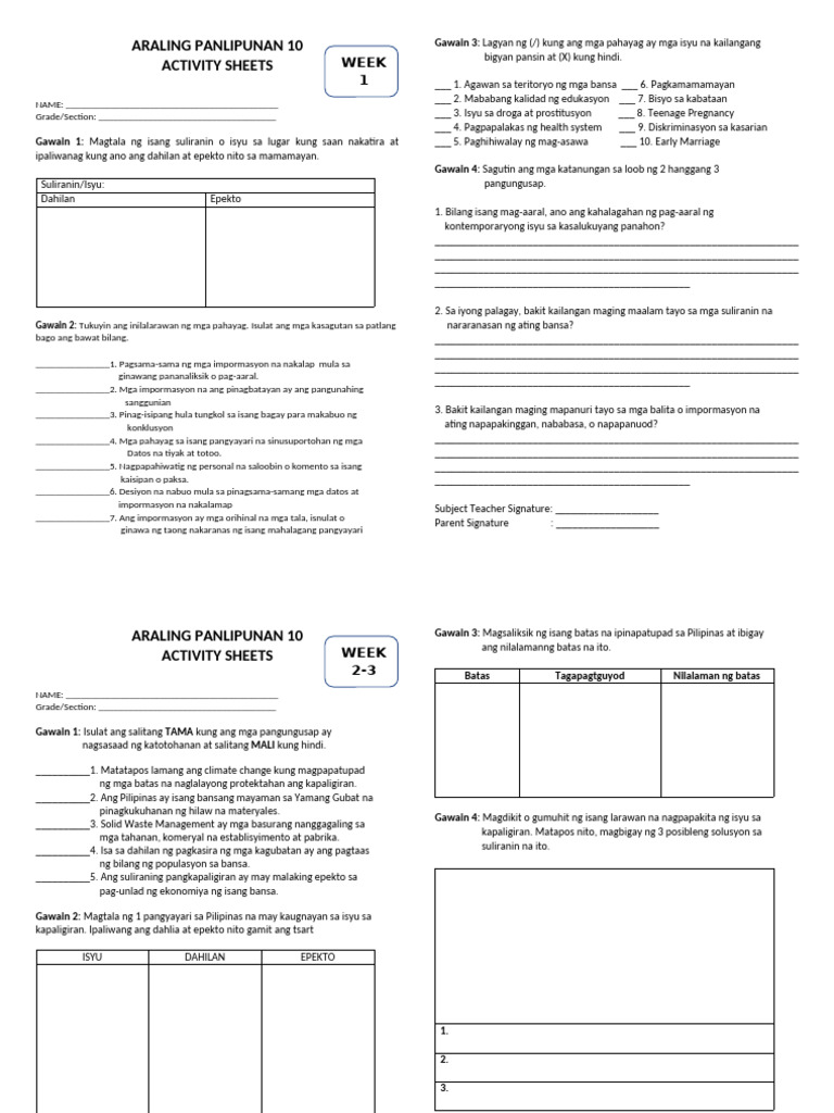 Activity Sheet | PDF