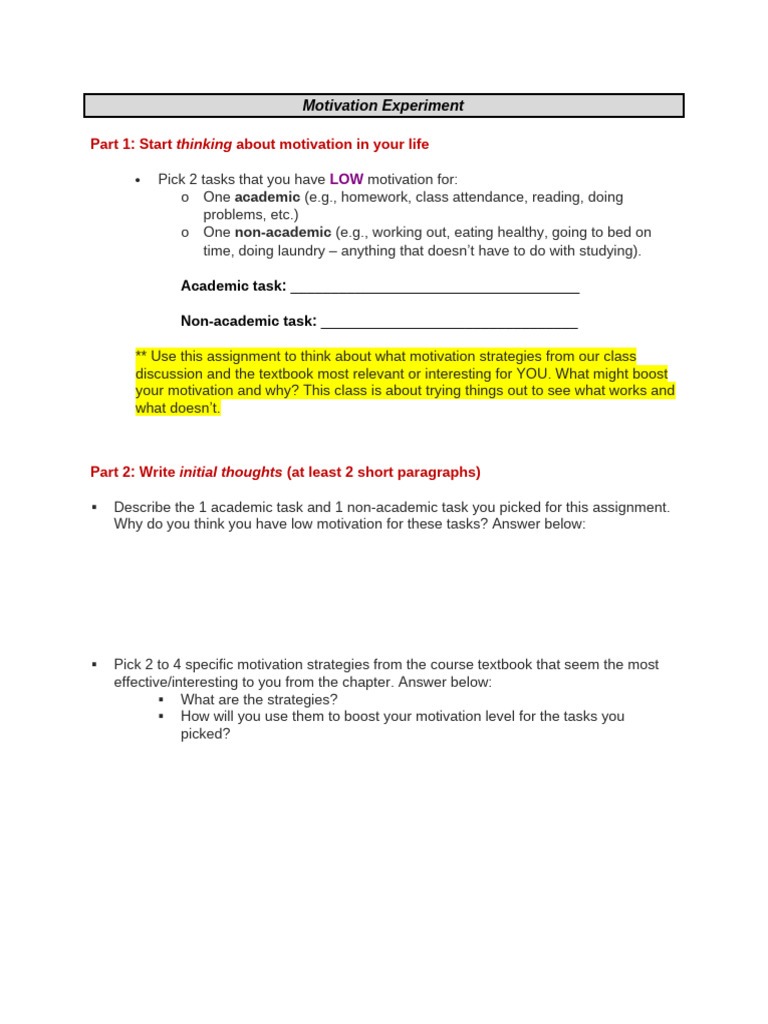 Mansfield 1259 Motivation Experiment-1 | PDF