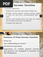 Chapter 5 Final Income Taxation | PDF | Taxes | Income Tax